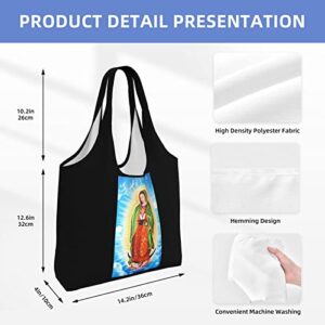 Guadalupe Virgin Canvas Shoulder Tote Bags Reusable Handbags Shopping Bag For Daily Women Or Men