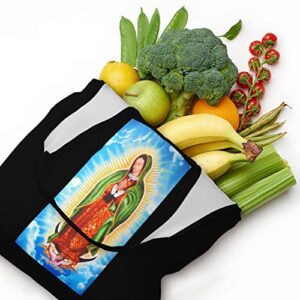 Guadalupe Virgin Canvas Shoulder Tote Bags Reusable Handbags Shopping Bag For Daily Women Or Men