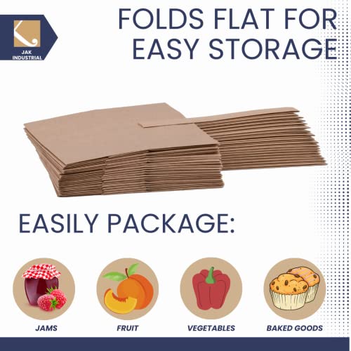 8 x 6 x 3.5 Inch Small Kraft Paper Bags with Paper Handles - Quarter Peck Apple/Produce Bag (50)