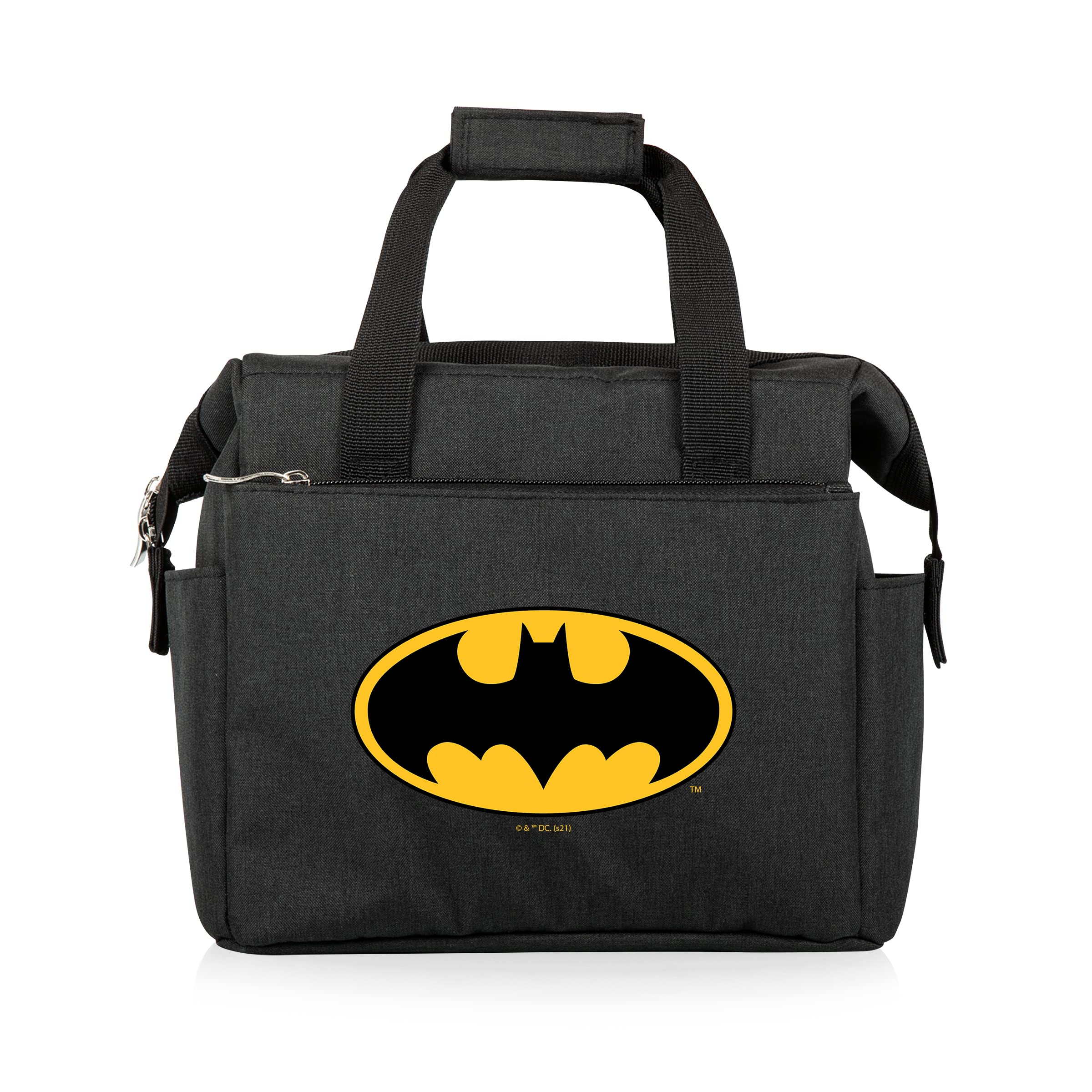 PICNIC TIME DC Comics Batman Bat-Signal On The Go Lunch Bag, Soft Cooler Lunch Box, Insulated Lunch Bag, (Black)