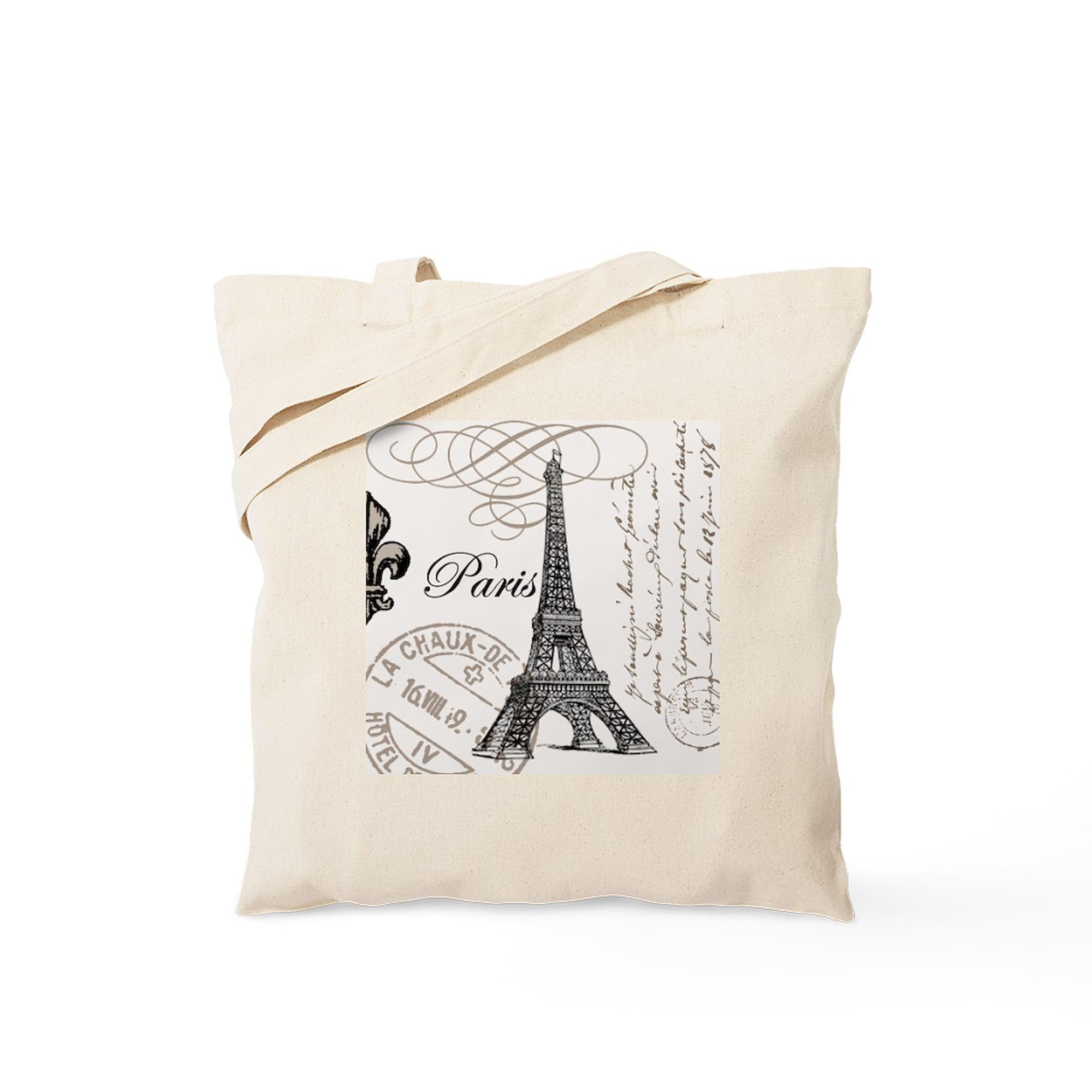 CafePress Vintage Paris Eiffel Tower Tote Bag Canvas Tote Shopping Bag