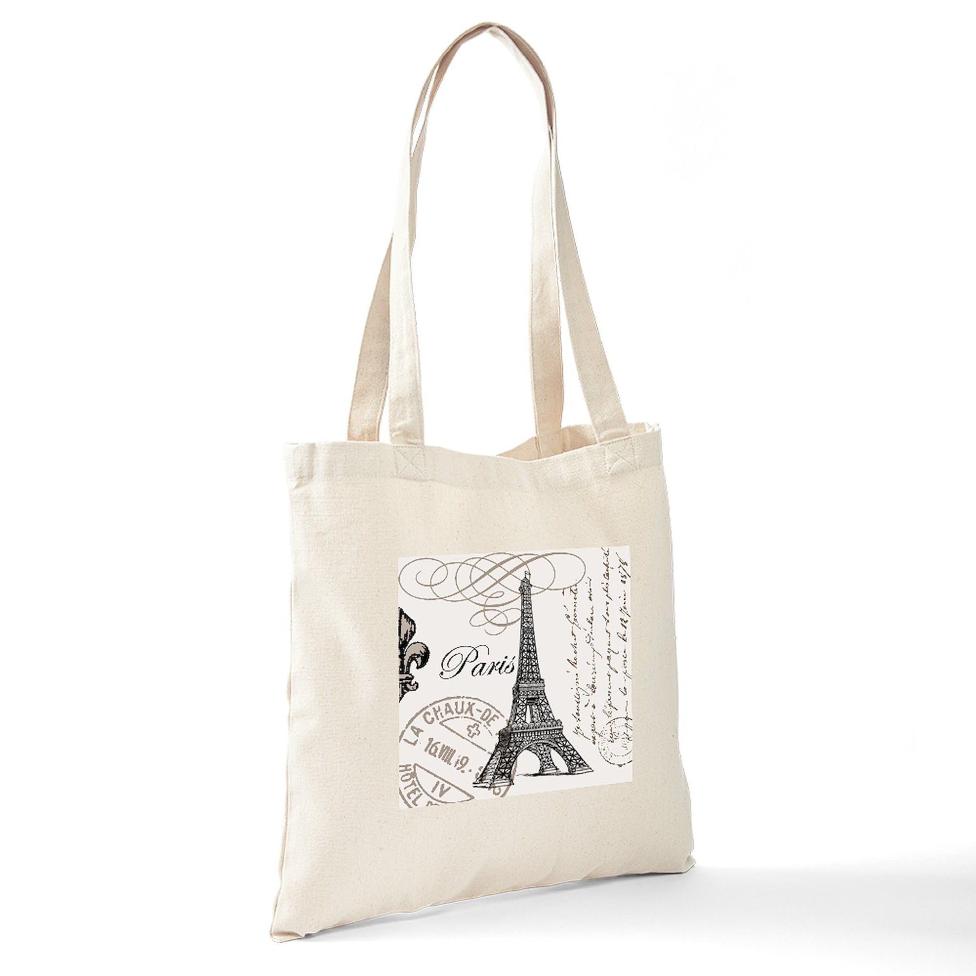 CafePress Vintage Paris Eiffel Tower Tote Bag Canvas Tote Shopping Bag