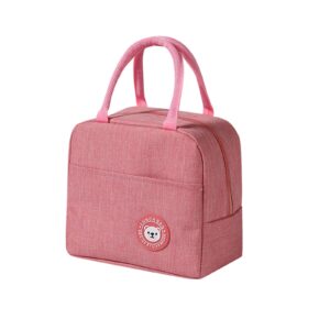 5.5 L Pink Bear Small Lunch Bags for Women, Portable Insulation Bags, Reusable Lunch Bags, Can be Used for Picnics, Work, etc. (S, Pink Bear)