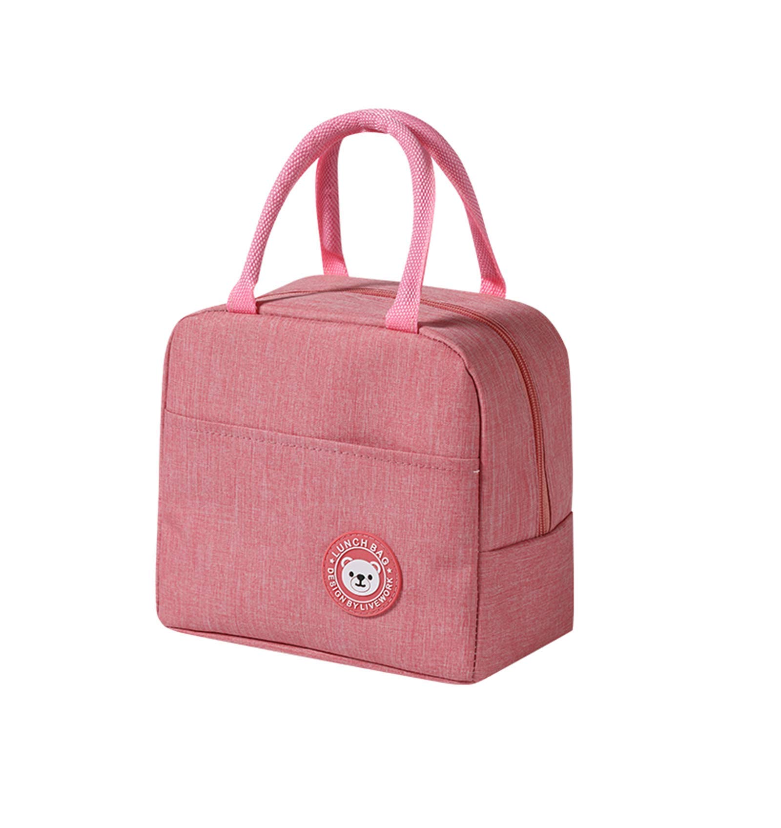 5.5 L Pink Bear Small Lunch Bags for Women, Portable Insulation Bags, Reusable Lunch Bags, Can be Used for Picnics, Work, etc. (S, Pink Bear)