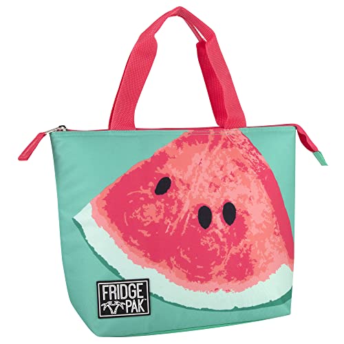 Tropical Lunch Tote Bag Fruit Lunch Bag for Women Insulated Cooler Bags for Beach, Food, Groceries (Watermelon Slice Tote)