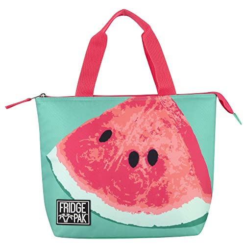 Tropical Lunch Tote Bag Fruit Lunch Bag for Women Insulated Cooler Bags for Beach, Food, Groceries (Watermelon Slice Tote)