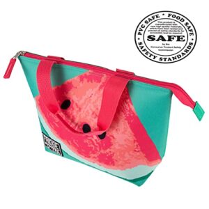 Tropical Lunch Tote Bag Fruit Lunch Bag for Women Insulated Cooler Bags for Beach, Food, Groceries (Watermelon Slice Tote)