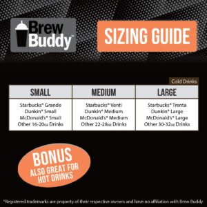 Brew Buddy Iced Coffee Insulated Sleeve - Insulator Holder Sok for Cold Beverages, Neoprene Cup Sock - Compatible for Starbucks, Dunkin & McDonalds Coffee Java Cover (Large, Rainbow Hearts)