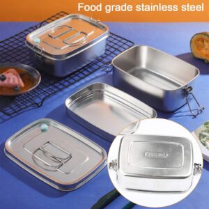 TargetEvo Stainless Steel Bento Lunch Box 1500ml, Leakproof Metal Food Container for Kids and Adults, With Removable Dividers, Dishwasher Safe