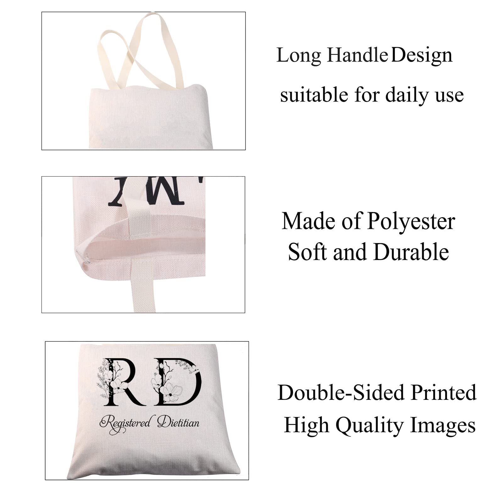 CMNIM Registered Dietitian Gifts RD Dietitian Tote Bag Dietitian Gifts for Women Nutritionist Tote Bag RD Dietitian Student Gifts (RD tote bag)