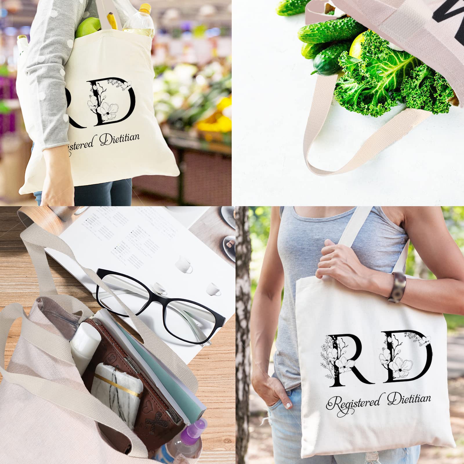 CMNIM Registered Dietitian Gifts RD Dietitian Tote Bag Dietitian Gifts for Women Nutritionist Tote Bag RD Dietitian Student Gifts (RD tote bag)