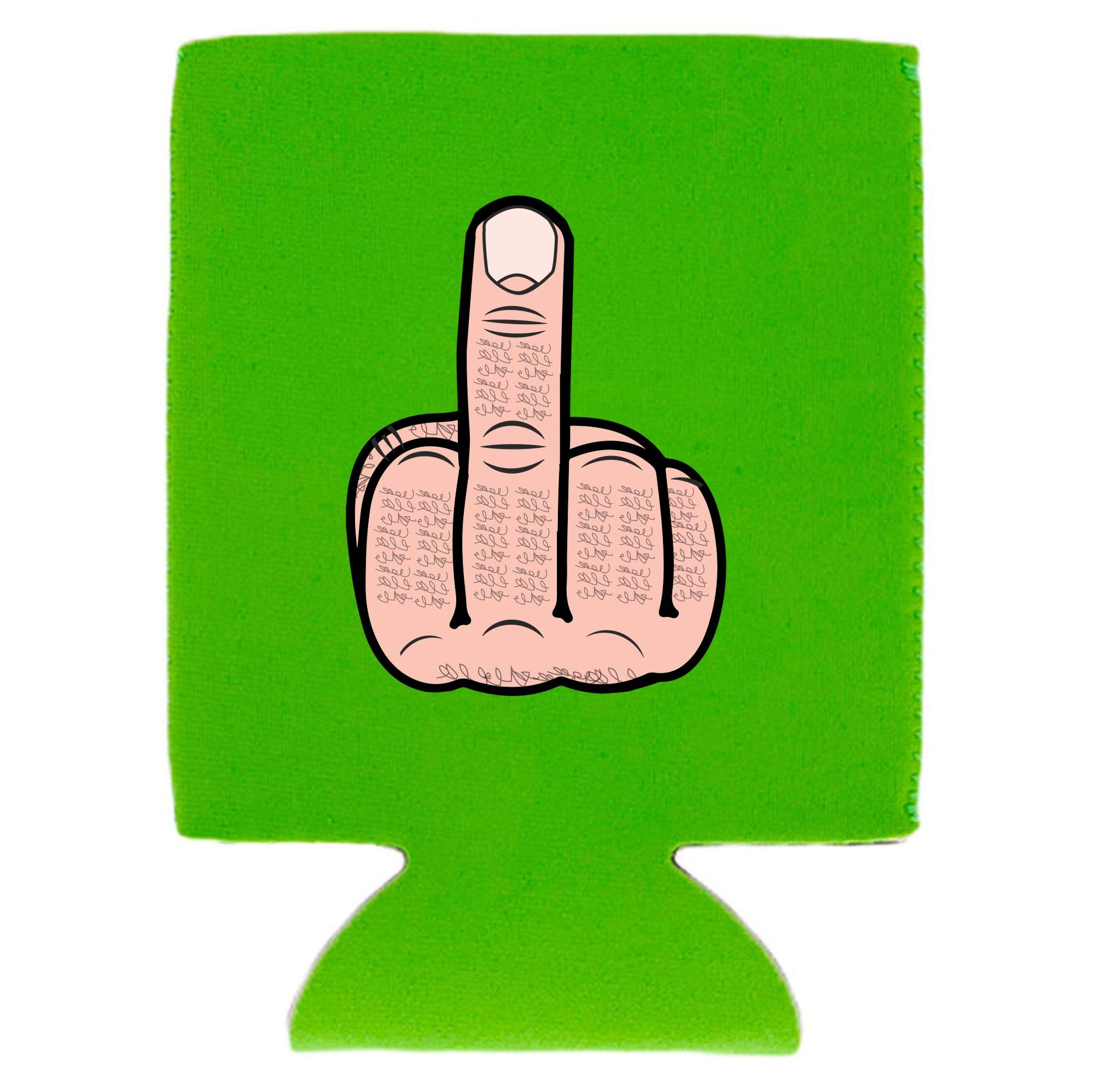 Middle Finger Collapsible Can Coolie (Bright Green)