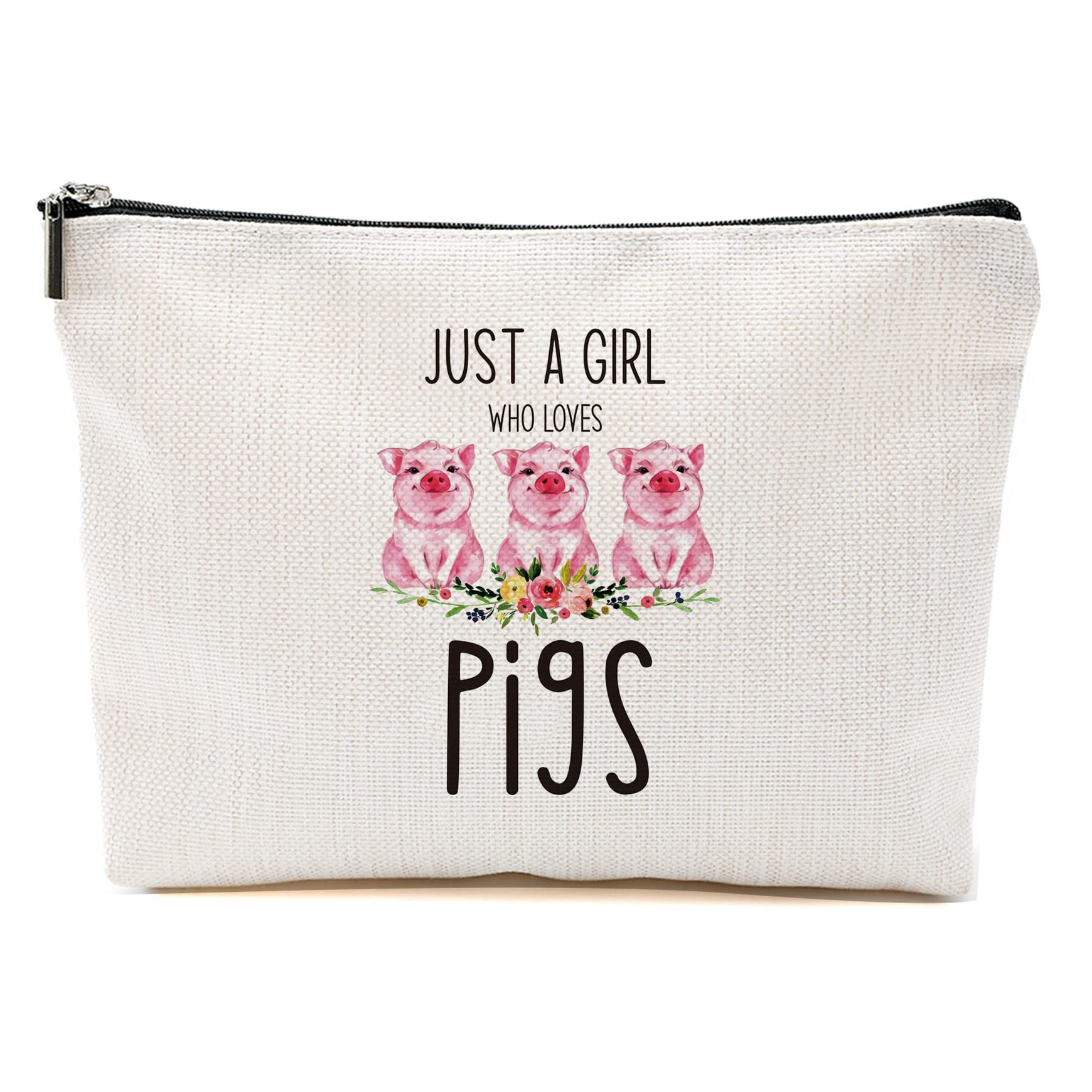 Pig Makeup Bag Pig Gifts for Pig Lovers Women Girls Pigs Stuff Merch Animal Lover Farmer Funny Birthday Christmas Gift for Teens Daughter Sister Bestie Friends Niece BFF A Girl Who Loves Pigs