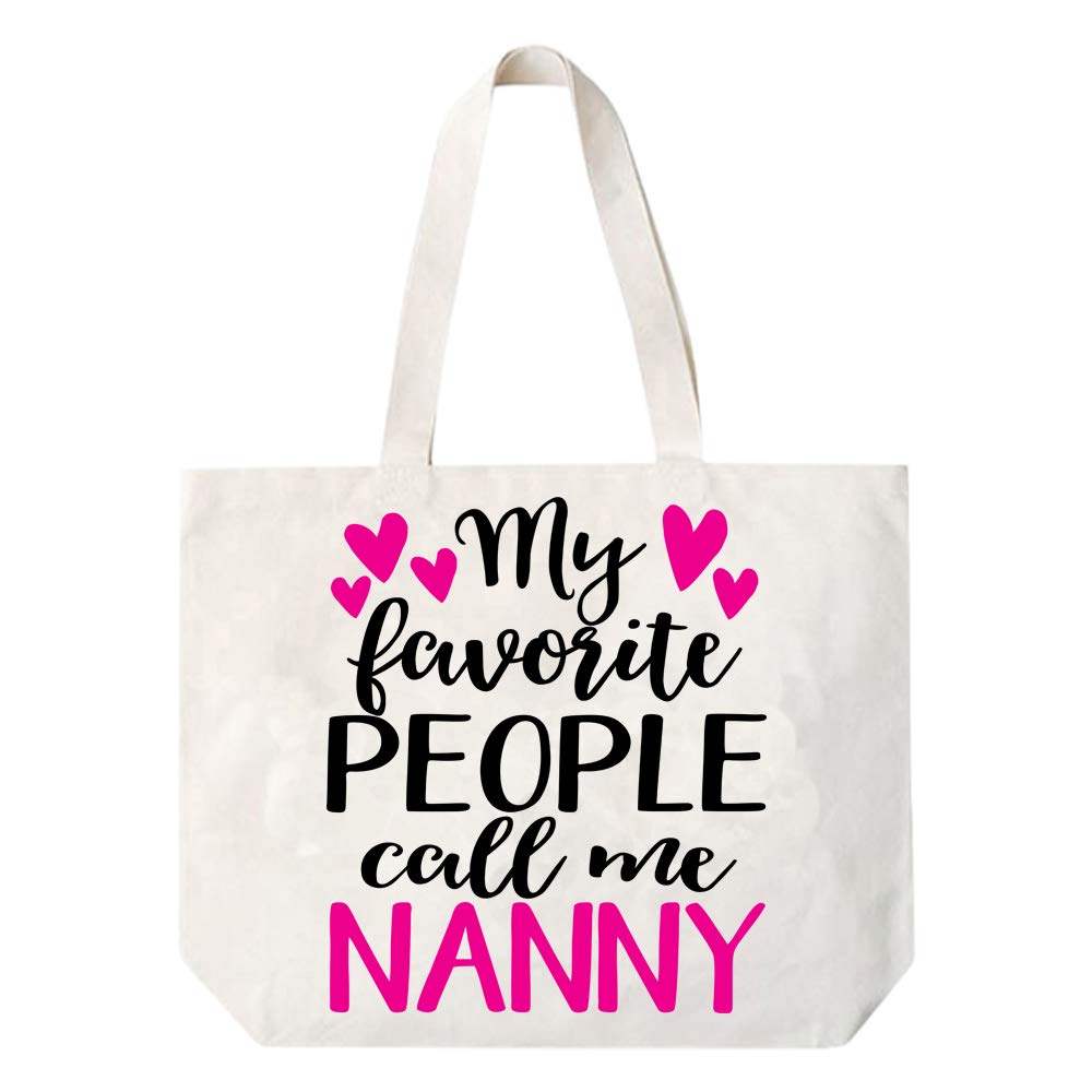 COCOVICI Nanny Tote Bag | My Favorite People Call Me Nanny | Grandma Gifts | Nanny Gifts | Nanny Christmas Gift | Christmas Gift from Grandkids