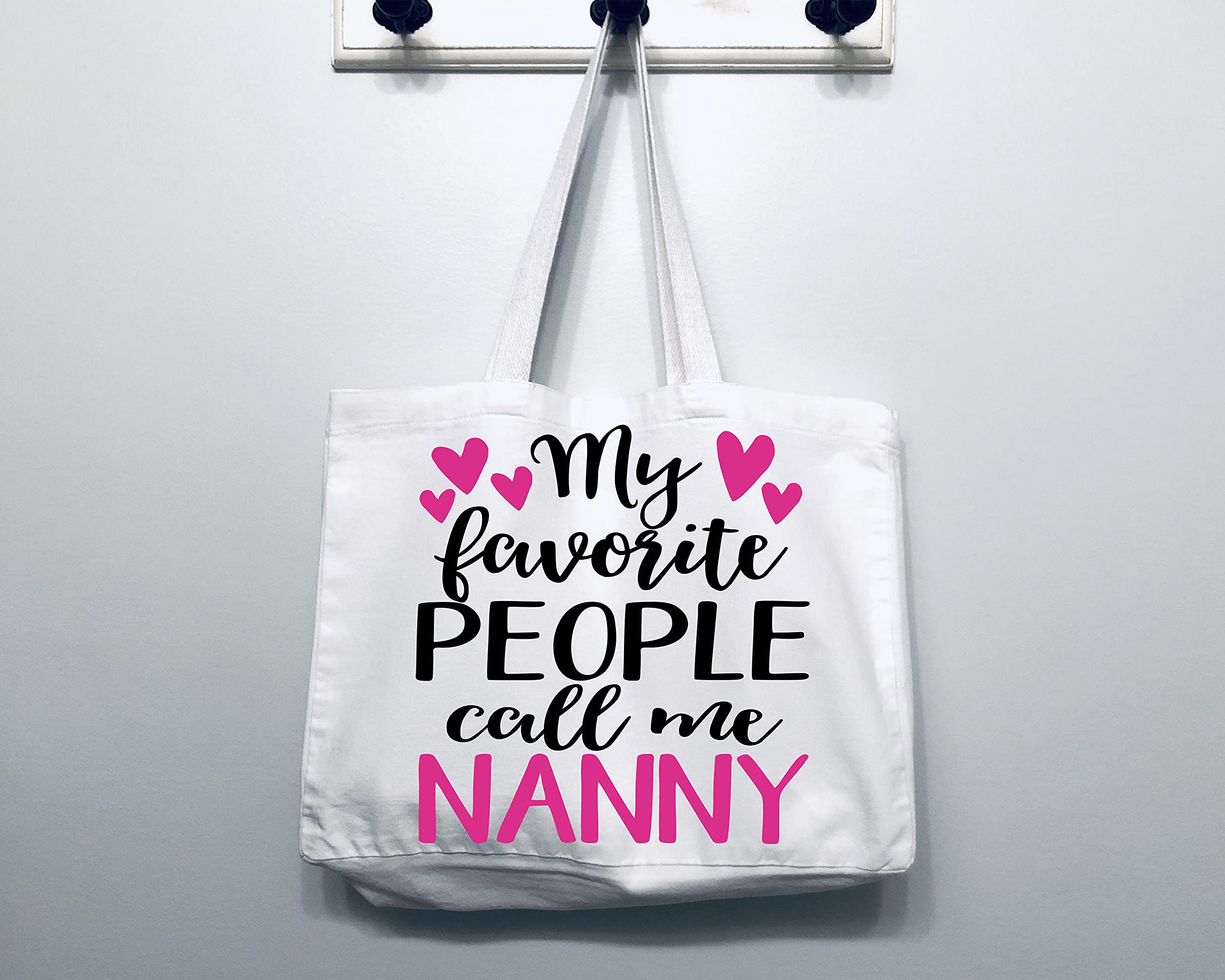 COCOVICI Nanny Tote Bag | My Favorite People Call Me Nanny | Grandma Gifts | Nanny Gifts | Nanny Christmas Gift | Christmas Gift from Grandkids