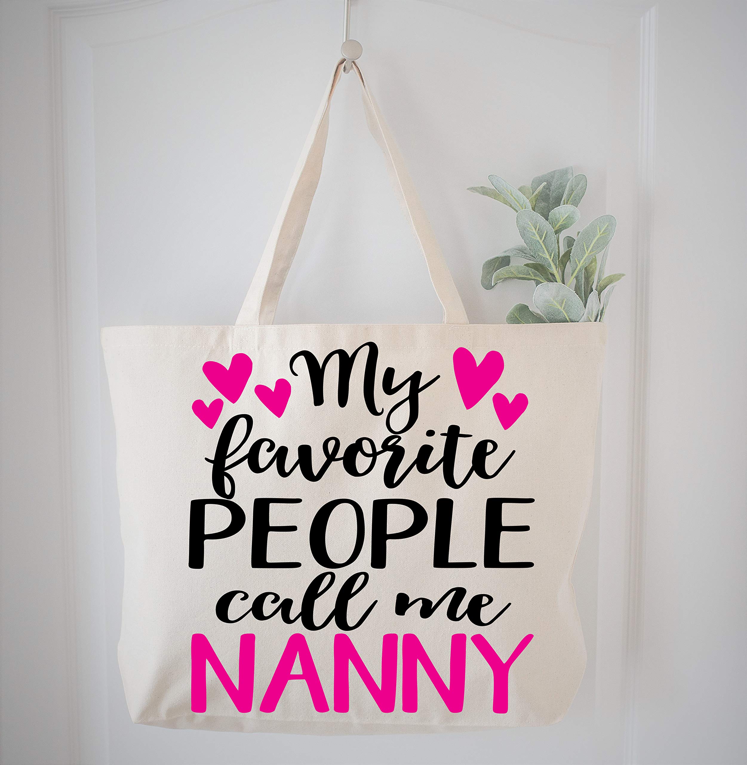 COCOVICI Nanny Tote Bag | My Favorite People Call Me Nanny | Grandma Gifts | Nanny Gifts | Nanny Christmas Gift | Christmas Gift from Grandkids