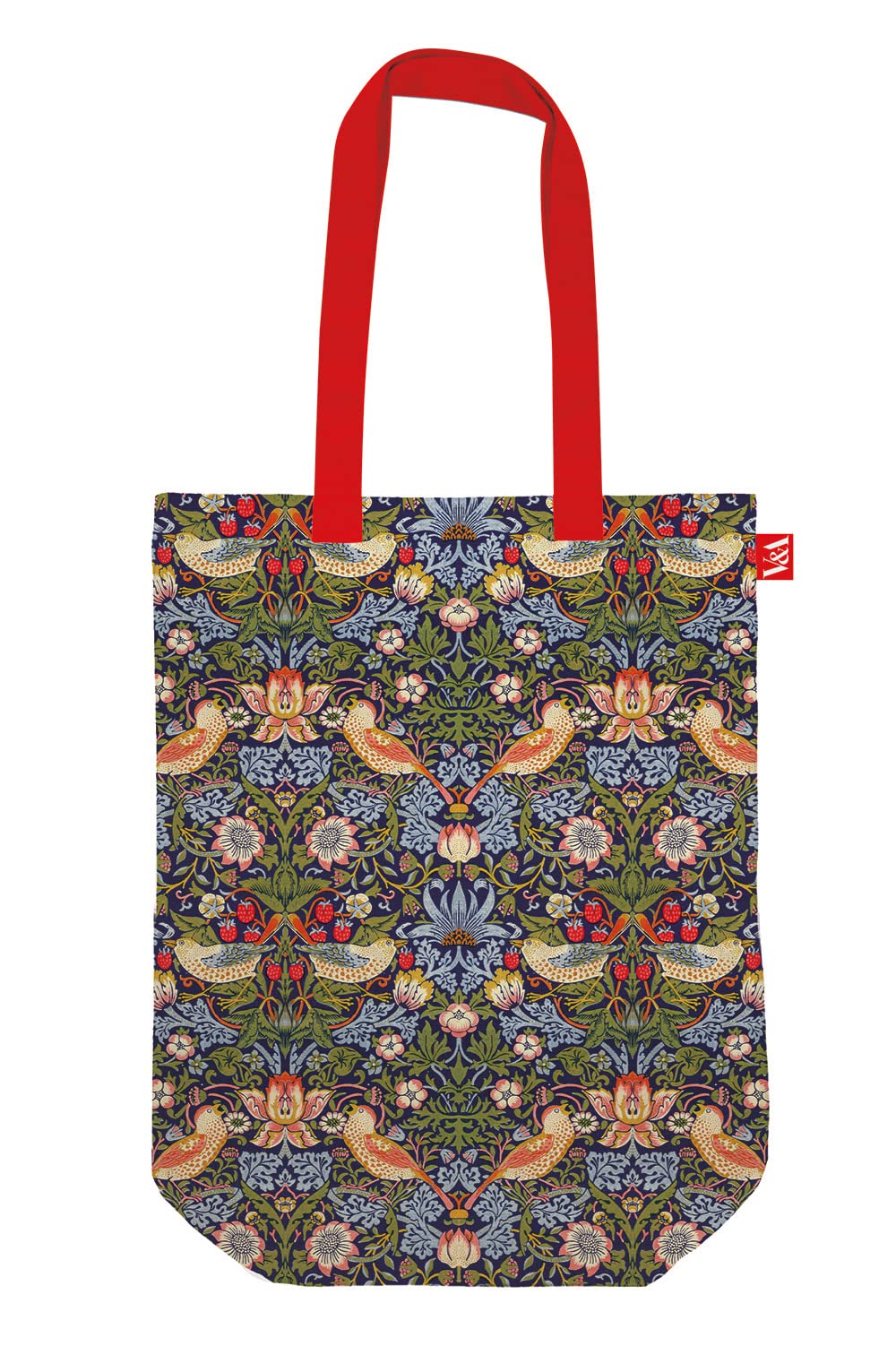 Museums & Galleries V&A (Victoria & Albert) Museum Strawberry Thief by William Morris Organic Cotton Canvas Tote Bag