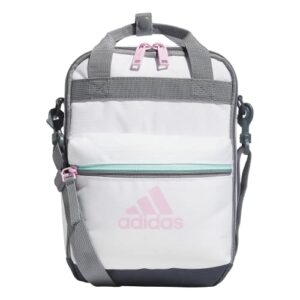 adidas squad insulated lunch bag, white/orchid fusion purple, one size