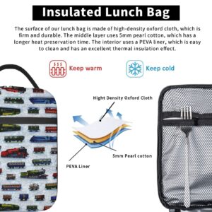 FUNCOOLCY Train Cars Insulated Reusable Lunch Box for WomenMen capacity 12 Cans,Portable Lunch Bag for Office Picnic Hiking, One Size