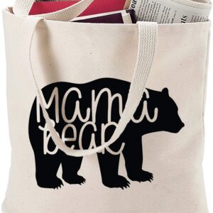 Mama bear silhouette family mom mother wilderness nature Natural Canvas Tote Bag funny gift