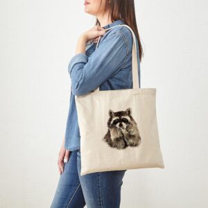 CafePress Cute Humorous Watercolor Raccoon Blowing A Kiss To Canvas Tote Shopping Bag