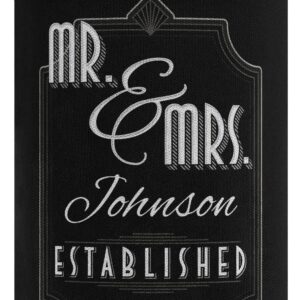 Engagement Party Favor For Women Mr & Mrs Custom Name and Established Date 2-Pack Personalized Can Coolie Drink Coolers Coolies Black