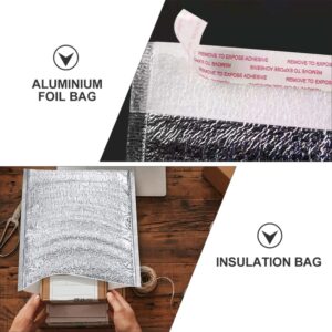 YARNOW 20Pcs Thermal Box Liners Metalized Reusable Insulation Bags Lunch Food Shopping Bag for Shipping Cold Hot Cooler Grocery Delivery, 23X20CM