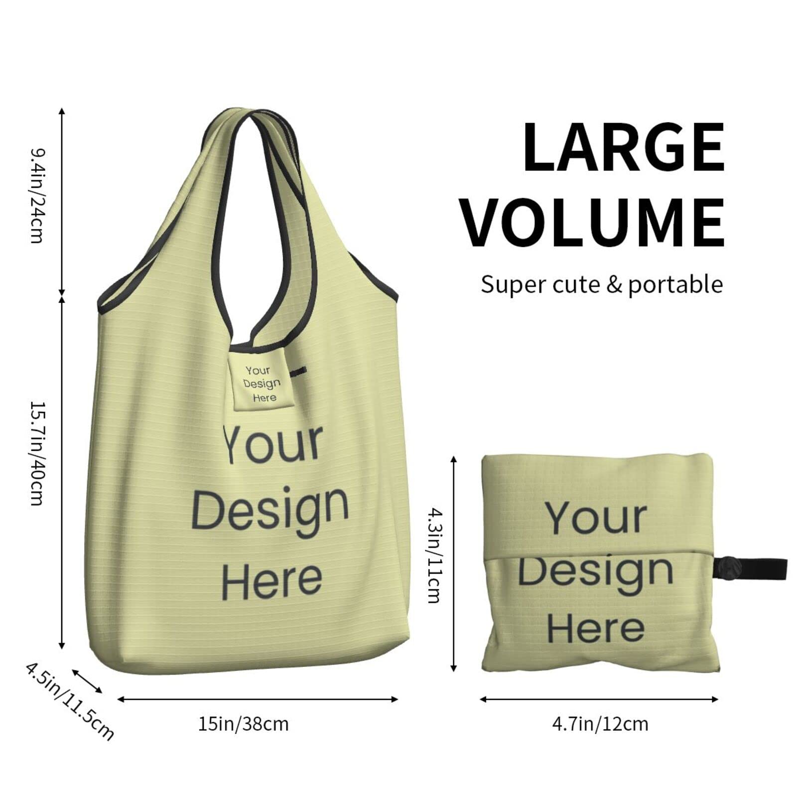 Custom Tote Bags Personalized Shopping Tote Bag Design Your Own Text/logo/photo For Women Men Unisex Design Your Own Tote Bag For Work Travel Business Shopping