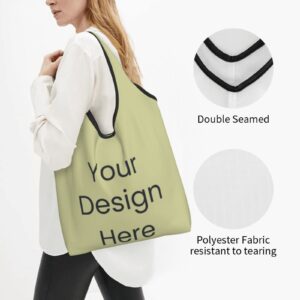 Custom Tote Bags Personalized Shopping Tote Bag Design Your Own Text/logo/photo For Women Men Unisex Design Your Own Tote Bag For Work Travel Business Shopping