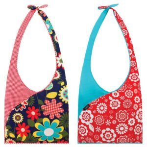 envirosax set of 2 slingsax bags, gingham & blue