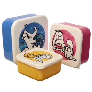 puckator simon's cat lunch box set of 3 m/l/xl