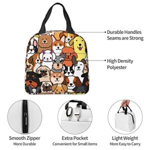 Algranben Dog Lunch Box for Kids Girls Boys Cartoon Insulated Thermal Picnic Bag Washable Reusable for School Work Office