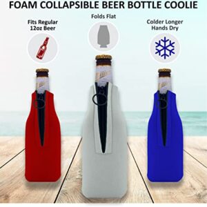 Blank Foam Beer Bottle Coolie (4 Pack, Red)