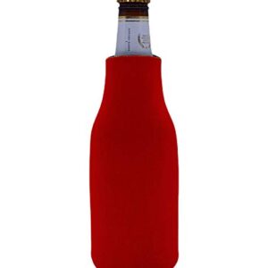 Blank Foam Beer Bottle Coolie (4 Pack, Red)