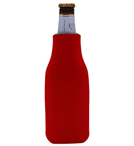 Blank Foam Beer Bottle Coolie (4 Pack, Red)