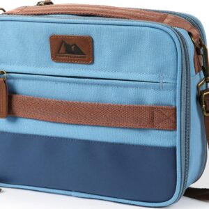 Arctic Zone Canvas Expandable Horizontal Lunch Box with Removable Shoulder Strap - Blue