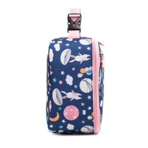 Khulula Girls Insulated Kids Lunch Bags Mini Cooler Back to School Food Storage Tote - Picnic Cookouts Travel Reusable Small Lunch Box with Cute Pattern Prints Balloon Bunny