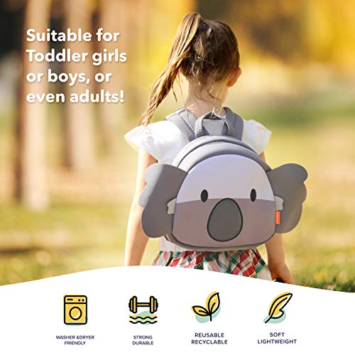 Little Dyno Toddler Koala Backpack & Lunch & Beach Bag, 8.6x9.4 inch, Waterproof, Washer & Dryer Safe, recyclable material, for Boys & Girls for outdoor & preschool