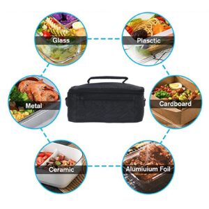 YOUTHINK Heating Lunch Bag, Food Warmer Portable Food Warmer Lunch Box Insulation Heating Electronic Food Pack for Trip Outdoor Traveling(Black)