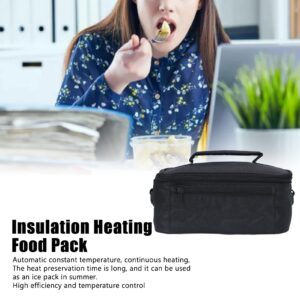 YOUTHINK Heating Lunch Bag, Food Warmer Portable Food Warmer Lunch Box Insulation Heating Electronic Food Pack for Trip Outdoor Traveling(Black)