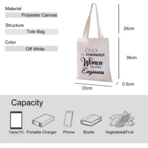 VAMSII Woman Engineer Gift Tote Bag Engineering Gifts for Women only the Strongest Women Become Engineers Gifts Shoulder Bag (Tote Bag)