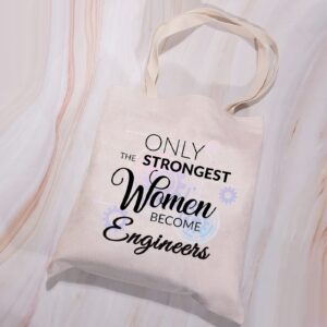 VAMSII Woman Engineer Gift Tote Bag Engineering Gifts for Women only the Strongest Women Become Engineers Gifts Shoulder Bag (Tote Bag)