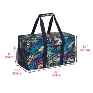 YELAIYEHAO Large Utility Tote Bag with lid, Foldable Collapsible Tote for Storage Pool Beach Shopping picnic laundry gym and Luggage