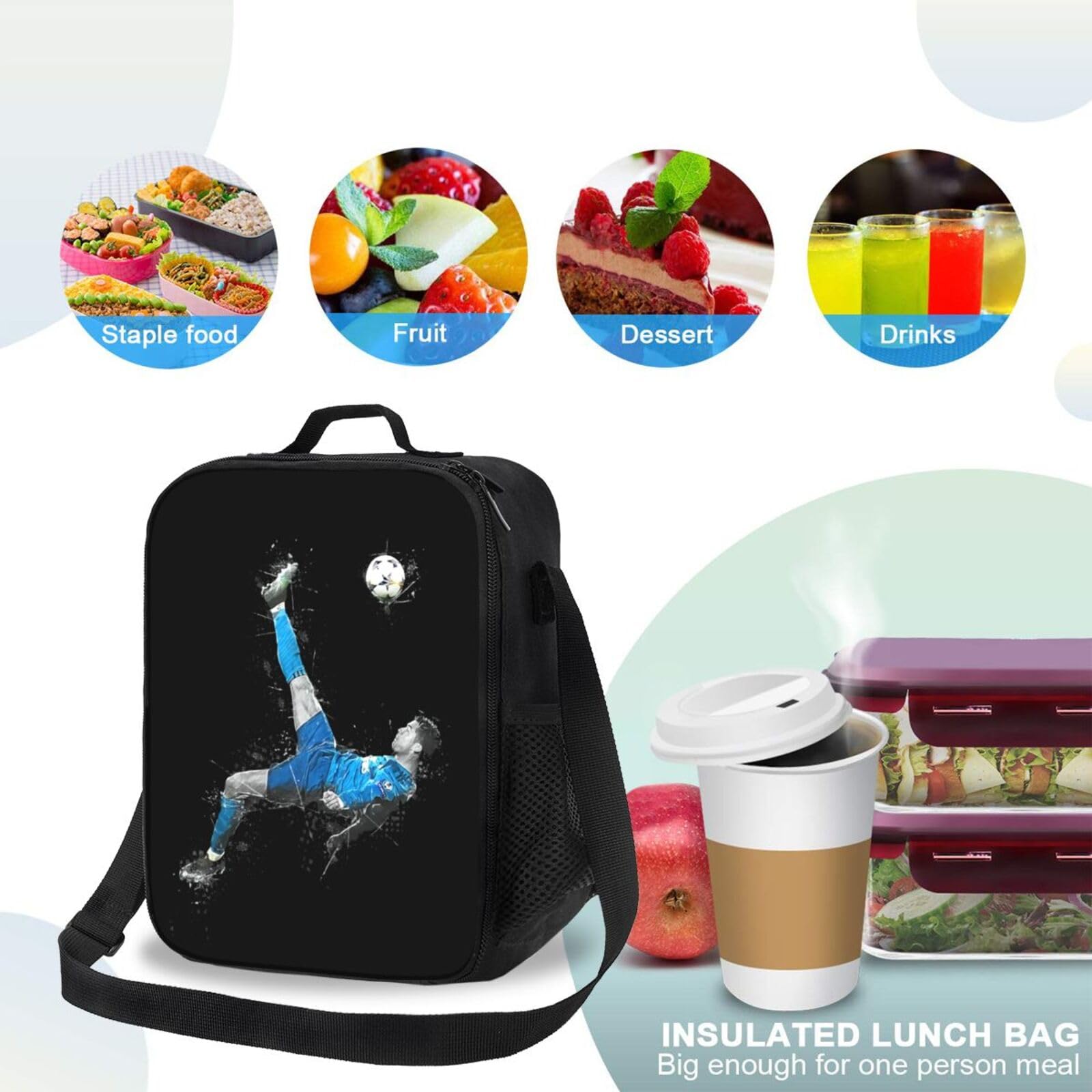 Ronaldo #7 Meal Bag Insulated Lunch Bag Waterproof Reusable Lunch Box Ice Packs For Lunch