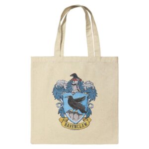 graphics & more harry potter ravenclaw painted crest grocery travel reusable tote bag