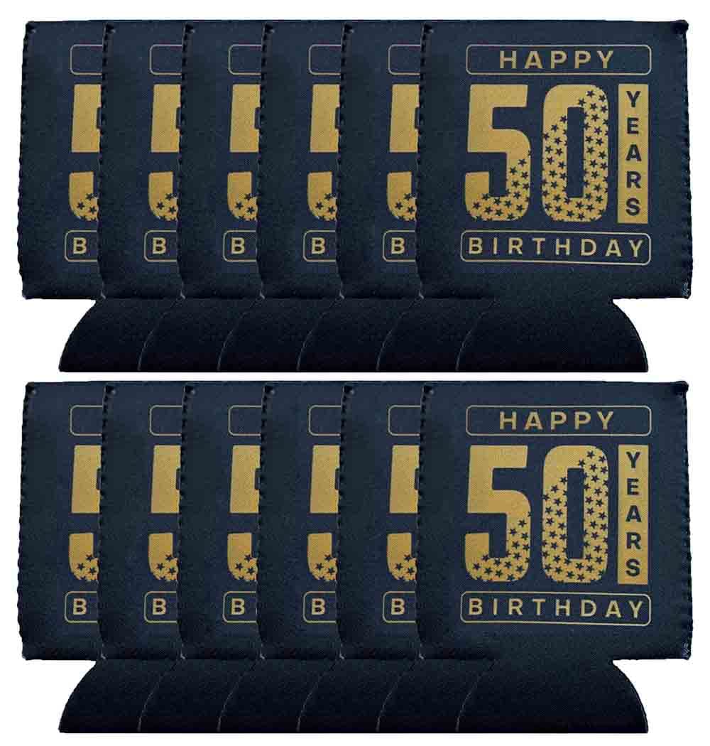 Groom Keepers Happy 50th Birthday Decorations Him or Her Can & Bottle Cooler 12 Pack - Celebrate Your Favorite 50 Year Old's Birthday With These Insulated Beverage Sleeves - Thermocoolers