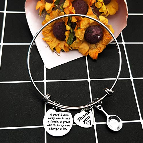 For Lunch Lady Appreciation Gift Bracelet For Lunch Lady Gift School Lunch Server Gift for Lunch Lady Jewelry Thank You Gift for Lunch Lady Cooker Cafeteria Buffet Workers Birthday Bangle Gift