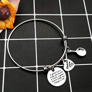 For Lunch Lady Appreciation Gift Bracelet For Lunch Lady Gift School Lunch Server Gift for Lunch Lady Jewelry Thank You Gift for Lunch Lady Cooker Cafeteria Buffet Workers Birthday Bangle Gift