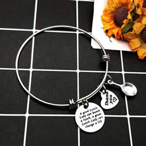 For Lunch Lady Appreciation Gift Bracelet For Lunch Lady Gift School Lunch Server Gift for Lunch Lady Jewelry Thank You Gift for Lunch Lady Cooker Cafeteria Buffet Workers Birthday Bangle Gift