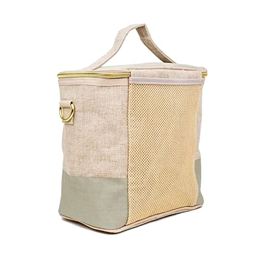 SoYoung Lunch Poche - Adult Lunch, Raw Linen, Eco-Friendly, Modern and Easy to Clean - Linen-Cement